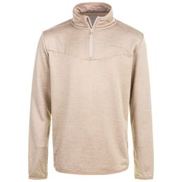 Langarmshirt Endurance "Ledger Jr.", Kinder, Gr. 116, beige (beige, meliert), 92% Polyester, 8% Elasthan, unifarben, sportlich, normal, Langarm, Shirts, mit hochabschließendem Kragen