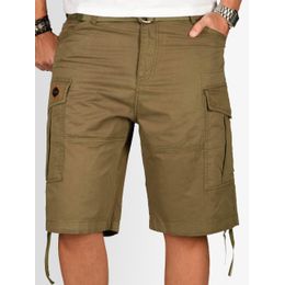 Cargoshorts Alessandro Salvarini "ASLeon", Herren, Gr. W29, Normalgrößen, grün (olive), 98% Baumwolle, 2% Elasthan, Hosen, inklusive passendem Gürtel