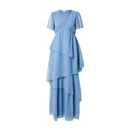 Vila Kleid Damen Gr&ouml;&szlig;e 40 pastellblau / wei&szlig; Winterkleid