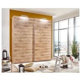 Schwebetürenschrank wimex "Easy", braun (plankeneichefarben), B:180cm H:210cm T:65cm, Schränke