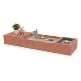 Sandkasten Muddy Buddy "Space Saver", rosa (puderrosa), Sandkästen, Kinder, B/H/L: 45cm x 20cm x 150cm, Holz, mit Matschwanne und Staufach; FSC - schützt Wald - weltweit, B:45cm H:20cm L:150cm