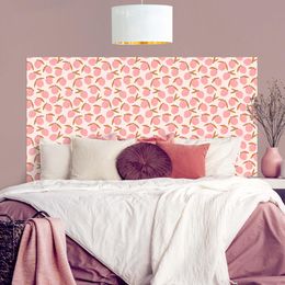 Kopfteil Bett Pfirsisch Illustration auf Beige