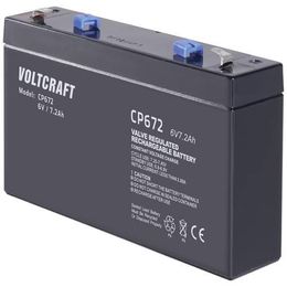 Voltcraft CE6V/7Ah VC-12713945 Bleiakku 6 V 7.2 Ah Blei-Vlies (AGM) (B x H x T) 151 x 100 x 34 mm Flachstecker 4.8 mm Wartungsfrei