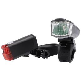 FISCHER BIKE FISCHER FAHRRAD Fahrradbeleuchtung Set LED batteriebetrieben Schwarz