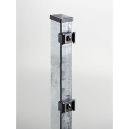 Pfosten Doppelstabmattenzaun mit Klemmplatten verzinkt zum Einbetonieren, 830 mm
