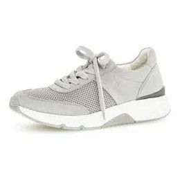 Keilsneaker Gabor ROLLINGSOFT, Damen, Gr. 41, grau (hellgrau), Textil, Veloursleder, sportlich, Schuhe, in sportivem Design, Freizeitschuh, Halbschuh, Schnürschuh