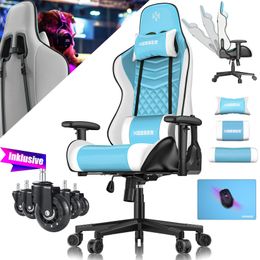 Kesser&reg; Gaming Stuhl Ergonomisch B&uuml;rostuhl mit Kopfst&uuml;tze & Lendenkissen Racing Gamer Stuhl 150kg belastbar Armlehne 360&deg; Drehbarer Schreibtischstuhl Gaming Chair + Gummi-Rollen