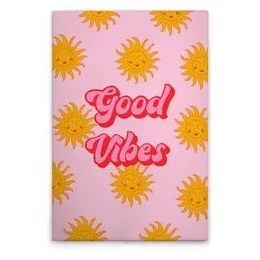 A.S. Création Leinwandbild A.S. CRÉATION "Good Vibes - Wandbild Rosa Pink Rot Keilrahmen Kunst", braun, T:2cm, Canvas, Bilder, Canvas Retrobild Leinwand Bunt Wandkunst Schlafzimmer 'Good Vibes'