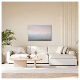 A.S. Création Leinwandbild A.S. CRÉATION "Calm Sea - Wandbild Grau Rosa Schwarz Keilrahmen Kunst", braun, T:2cm, Canvas, Bilder, Canvas Horizont Leinwand Natur Wandkunst Schlafzimmer Natürlich Büro