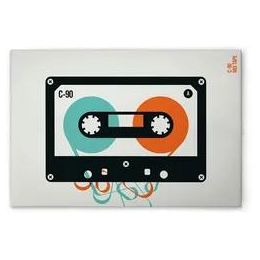 A.S. Création Leinwandbild A.S. CRÉATION "Mixtape - Wandbild Creme Schwarz Orange Keilrahmen Kunst", braun, T:2cm, Canvas, Bilder, Canvas Retro Leinwand Kassette Wandkunst Schlafzimmer Pop Art Retro