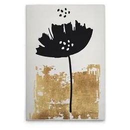 A.S. Création Leinwandbild A.S. CRÉATION "Black Poppy - Wandbild Creme Gold Schwarz Keilrahmen Kunst", braun, T:2cm, Canvas, Bilder, Canvas Mohnblüte Leinwand Schwarz Wandkunst Schlafzimmer Gold Abstrakt