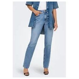 Low-rise-Jeans Only "ONLBRENDA LOW WIDE DNM CRO158 NOOS", Damen, Gr. XS (34), Länge 30, blau (light medium blau denim), Denim/Jeans, Obermaterial: 100% Baumwolle, unifarben, modisch, gerade, Jeans