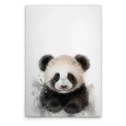 A.S. Création Leinwandbild A.S. CRÉATION "Baby Panda - Wandbild Schwarz Weiß Grau Keilrahmen Kunst", braun, T:2cm, Canvas, Bilder, Canvas Baby Leinwand Panda Wandkunst Schlafzimmer Kinderzimmer Tiere