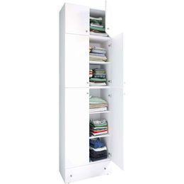 ebuy24 LonaXXL Kleiderschrank 6 Türen 1 Schublade weiß.