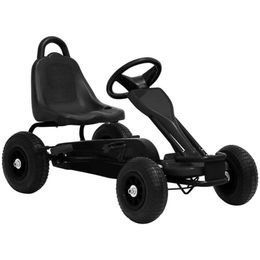 Pedal Go-Kart mit Luftreifen Schwarz vidaXL