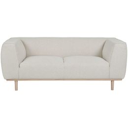 Miliboo Sofa beiger Stoff und Holz 2-3 Sitzer morris