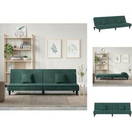 vidaXL Sofas - Living Schlafsofa Dunkelgrün Samt