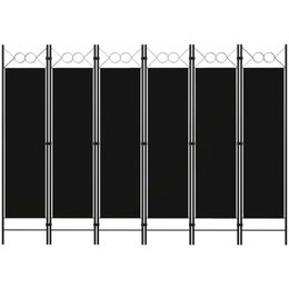 vidaXL - 6-tlg. Raumteiler Schwarz 240 x 180 cm