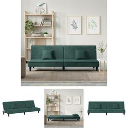 The Living Store Schlafsofa Dunkelgrün Samt - Sofas