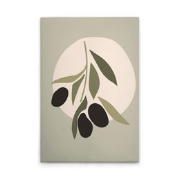 A.S. Création Leinwandbild A.S. CRÉATION "Olive 1 - Wandbild Grün Creme Schwarz Keilrahmen Kunst", braun, T:2cm, Canvas, Bilder, Canvas Oliven Leinwand Modern Wandkunst Schlafzimmer Natur Natürlich