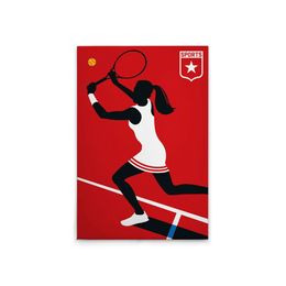 A.S. Création Leinwandbild A.S. CRÉATION "Tennisplayer - Wandbild Rot Gelb Schwarz Keilrahmen Kunst", braun, T:2cm, Canvas, Bilder, Canvas Retro Leinwand Tennisspieler Wandkunst Schlafzimmer Retro Deko