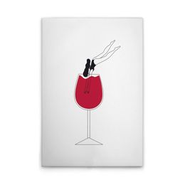 A.S. Création Leinwandbild A.S. CRÉATION "Wine Love 1 - Wandbild Schwarz Weiß Rot Keilrahmen Kunst", braun, T:2cm, Canvas, Bilder, Canvas Weinglas Leinwand WG Wandkunst Schlafzimmer Küche Lifestyle