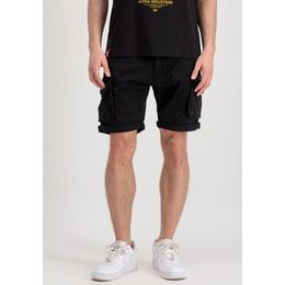 Cargoshorts Alpha Industries "Crew Short", Herren, Gr. 31, N-Gr, schwarz, Web, Obermaterial: 98% Baumwolle, 2% Elasthan, unifarben, modisch, slim fit kniefrei, Hosen