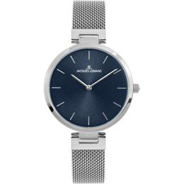 Jacques Lemans Uhr Damen Gr&ouml;&szlig;e One Size blau / silber