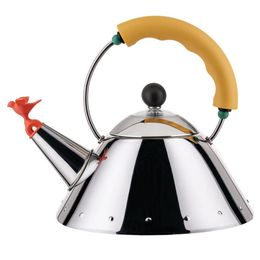 Alessi - Wasserkessel 9093/1 \"Bird Kettle\", poliert / gelb