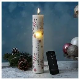 LED Adventskalenderkerze MIA mit 24 Zahlen - Echtwachs - H: 25cm - mit Batterien und Fernbedienung