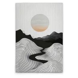 A.S. Création Leinwandbild A.S. CRÉATION "Grey Sun - Wandbild Schwarz Grau Weiß Keilrahmen Kunst", braun, T:2cm, Canvas, Bilder, Canvas Moderne Leinwand Landschaften Wandkunst Schlafzimmer Schwarz