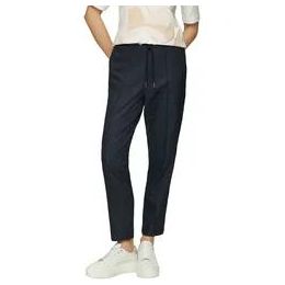 Jogger Pants s.Oliver BLACK LABEL, Damen, Gr. 46, N-Gr, blau, Jersey, Obermaterial: 65% Polyester, 32% Viskose, 3% Elasthan. Futter: 100% Polyester, gepunktet, casual, bequem lang, Hosen, gepunktet, mit Stretch