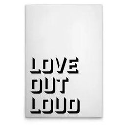 A.S. Création Leinwandbild A.S. CRÉATION "Love Out Loud - Wandbild Schwarz Weiß Keilrahmen Kunst", braun, T:2cm, Canvas, Bilder, Canvas 'Love Out Loud' Leinwand Lifestyle Wandkunst Wohnzimmer Modern