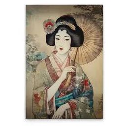 A.S. Création Leinwandbild A.S. CRÉATION "Geisha Vintage - Wandbild Bunt Beige Keilrahmen Wandkunst", braun, T:2cm, Canvas, Bilder, Canvas Geisha Leinwand Asia Wandkunst Schlafzimmer Vintage Kunst Deko