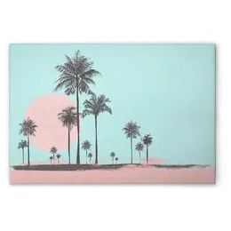 A.S. Création Leinwandbild A.S. CRÉATION "Miami Beach Sun 1 - Wandbild Blau Rosa Keilrahmen Kunst", braun, T:2cm, Canvas, Bilder, Canvas Miami Leinwand Strand Wandkunst Schlafzimmer Rosa Blau Natur