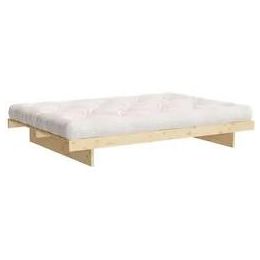 Bettgestell KARUP DESIGN "Kanso Bed, Stauraumbett, Bett mit oder ohne Schubladen", beige (kiefer natur), B:182cm H:25cm L:200cm, Betten, Bett mit/ohne Schubladen, inkl Lattenrost, FSCzertifiert