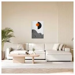 A.S. Création Leinwandbild A.S. CRÉATION "Orange Sun - Wandbild Schwarz Grau Weiß Keilrahmen Kunst", braun, T:2cm, Canvas, Bilder, Canvas Moderne Leinwand Landschaften Wandkunst Schlafzimmer Schwarz