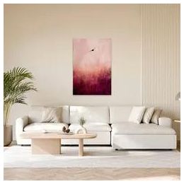 A.S. Création Leinwandbild A.S. CRÉATION "Warm Sunset - Wandbild Rosa Pink Schwarz Keilrahmen Kunst", braun, T:2cm, Canvas, Bilder, Canvas Warmer Leinwand Sonnenuntergang Wandkunst Schlafzimmer Rosa