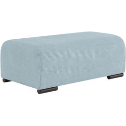 Hockerbank MR. COUCH "Sundance", blau (stripes 8624 blau grau), B:123cm H:48cm T:73cm, Stripes (92% Polyester / 8% Nylon), Hocker, Polsterhocker, Mit DuraSpring-Taschenfederkern bis 140 kg belastbar