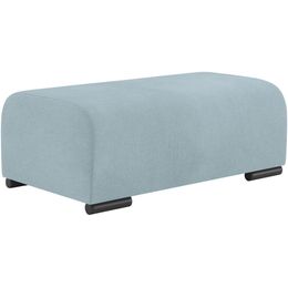 Hockerbank MR. COUCH "Sundance", blau (novaclean avanti 9 blau, grau), B:123cm H:48cm T:73cm, Novaclean Avanti (100% Polyester), Hocker, Polsterhocker, Mit DuraSpring-Taschenfederkern bis 140 kg belastbar