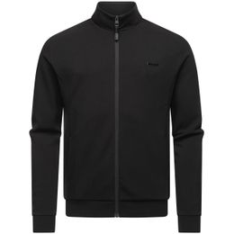 Sweatjacke Ragwear "Vittom", Herren, Gr. M (50), schwarz, Sweatware, Material: 47% Modal, 47% Polyester, 6% Elasthan, Basic, gerade hüftlang, hoch geschlossener Ausschnitt, Langarm Ärmel ohne Ärmelschlitz Bündchen krempelbar, Sweatjacken, Schlichte Herren Alltags-Jacke mit hohem Kragen