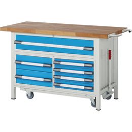 Fahr- und absenkbare Werkbank, Gestellbauweise Serie 8000 eurokraft pro