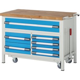 Fahr- und absenkbare Werkbank, Gestellbauweise Serie 8000 eurokraft pro