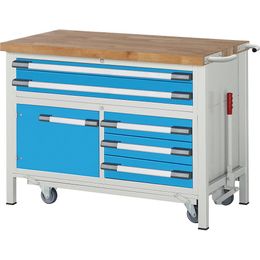 Fahr- und absenkbare Werkbank, Gestellbauweise Serie 8000 eurokraft pro