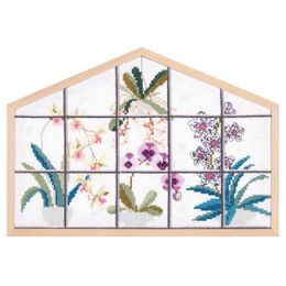 Kreuzstichbild - Orchideen