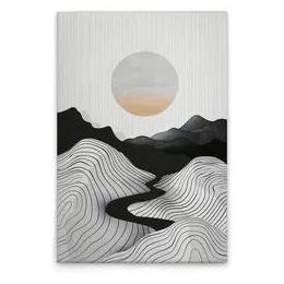 A.S. Création Leinwandbild A.S. CRÉATION "Grey Sun - Wandbild Schwarz Grau Weiß Keilrahmen Kunst", braun, T:2cm, Canvas, Bilder, Canvas Moderne Leinwand Landschaften Wandkunst Schlafzimmer Schwarz