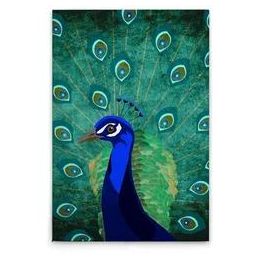 A.S. Création Leinwandbild A.S. CRÉATION "Peacock - Wandbild Grün Blau Keilrahmen Wandkunst modern", bunt (braun), T:2cm, Canvas, Bilder, Canvas Pfau Leinwand Gemälde Wandkunst Schlafzimmer Kunst Modern Deko