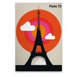 A.S. Création Leinwandbild A.S. CRÉATION "Paris73 - Wandbild Creme Schwarz Orange Keilrahmen Kunst", braun, T:2cm, Canvas, Bilder, Canvas Retro Leinwand Paris Wandkunst Schlafzimmer Retro & Vintage