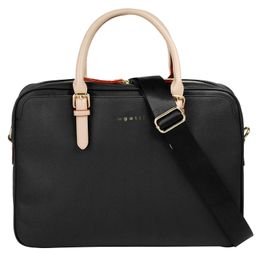 Aktentasche Bugatti "ELLA", Damen, Gr. B/H/T: 37cm x 27cm x 6cm onesize, schwarz, Kunstfaser, unifarben, Taschen