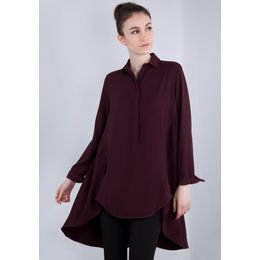 Longbluse Imperial, Damen, Gr. L (40), lila (melanzan), Web, Obermaterial: 97% Polyester, 3% Elasthan, unifarben, feminin, figurumspielend, Langarm 1-Knopf-Manschette, Blusen, in knitterarmer Qualität mit Stretch